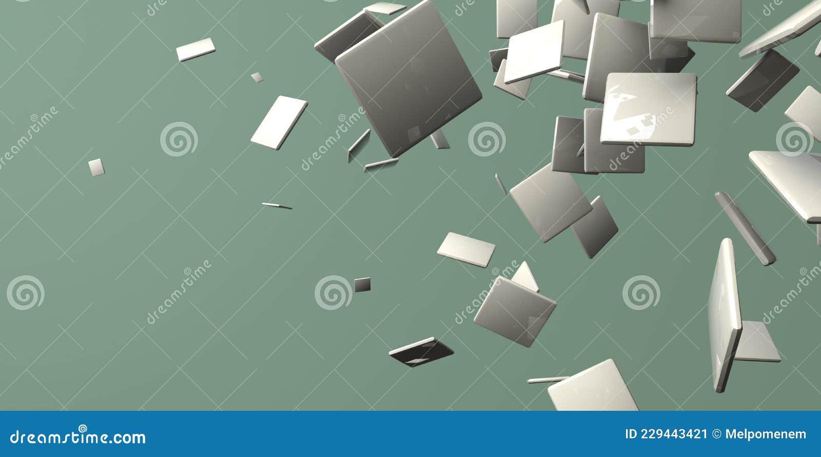 3D Render of Different Size of Square Shapes Stock Illustration ...