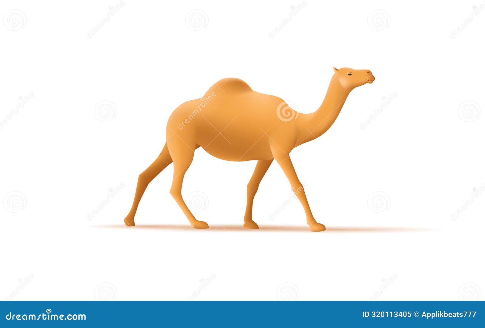 3d Render Digital Illustration Of A Camel With One Hump, Walking Animal ...