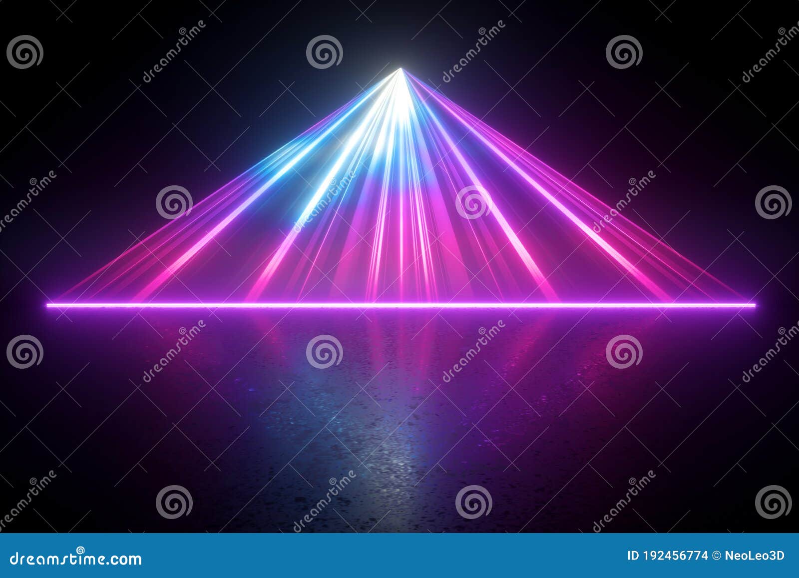3d Render, Digital Illustration. Neon Light Abstract Background, Pink ...