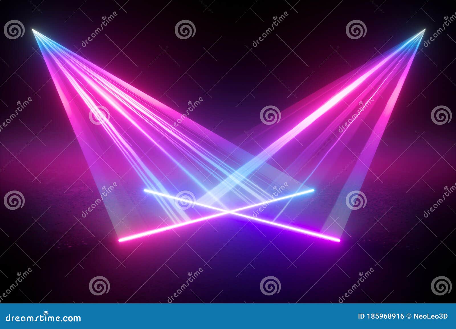 3d Render, Digital Illustration. Neon Light Abstract Background, Pink ...