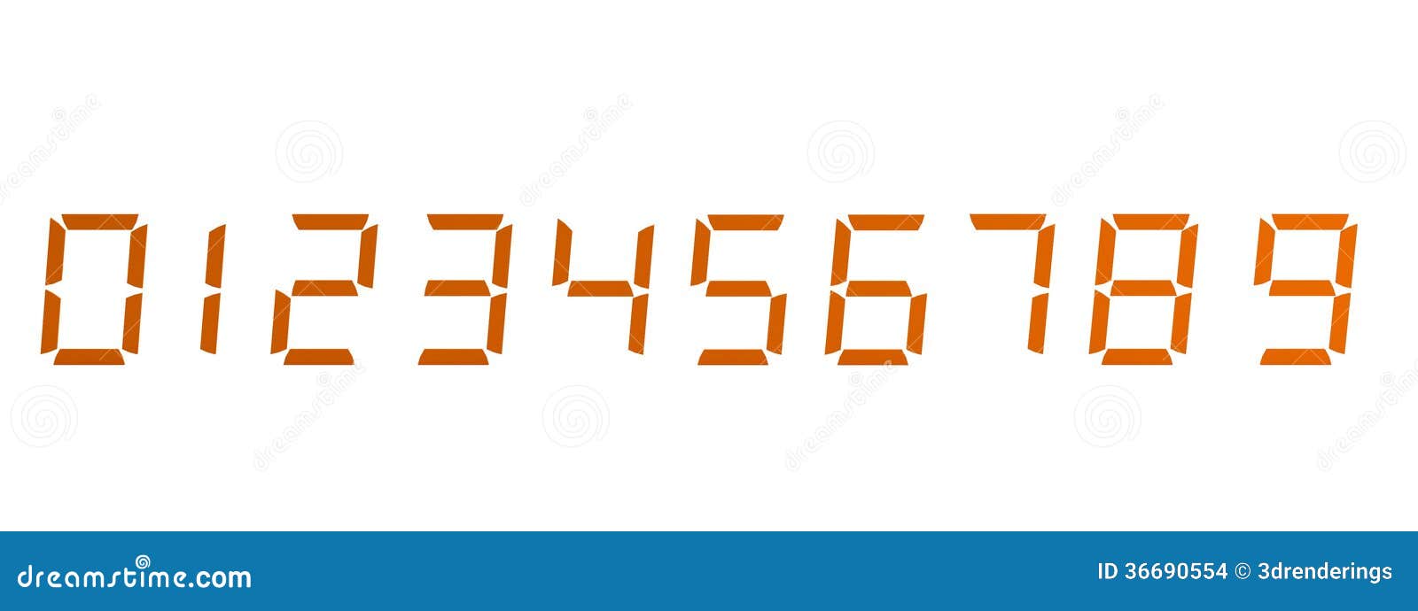 3d Render of Digital Numbers Stock Illustration - Illustration of ...