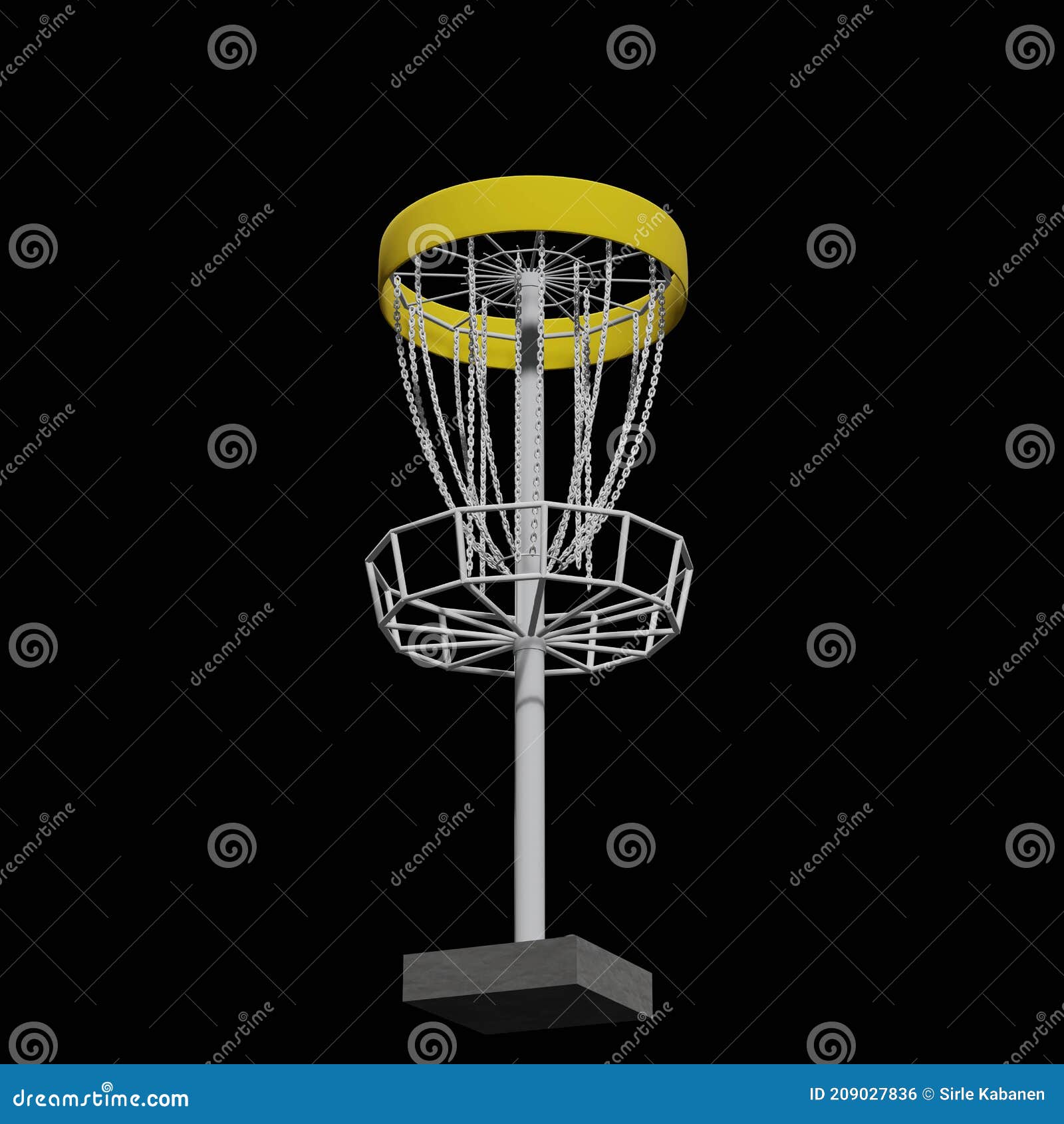 3d Render Disc Golf 3d Illustration with Black Background Stock ...