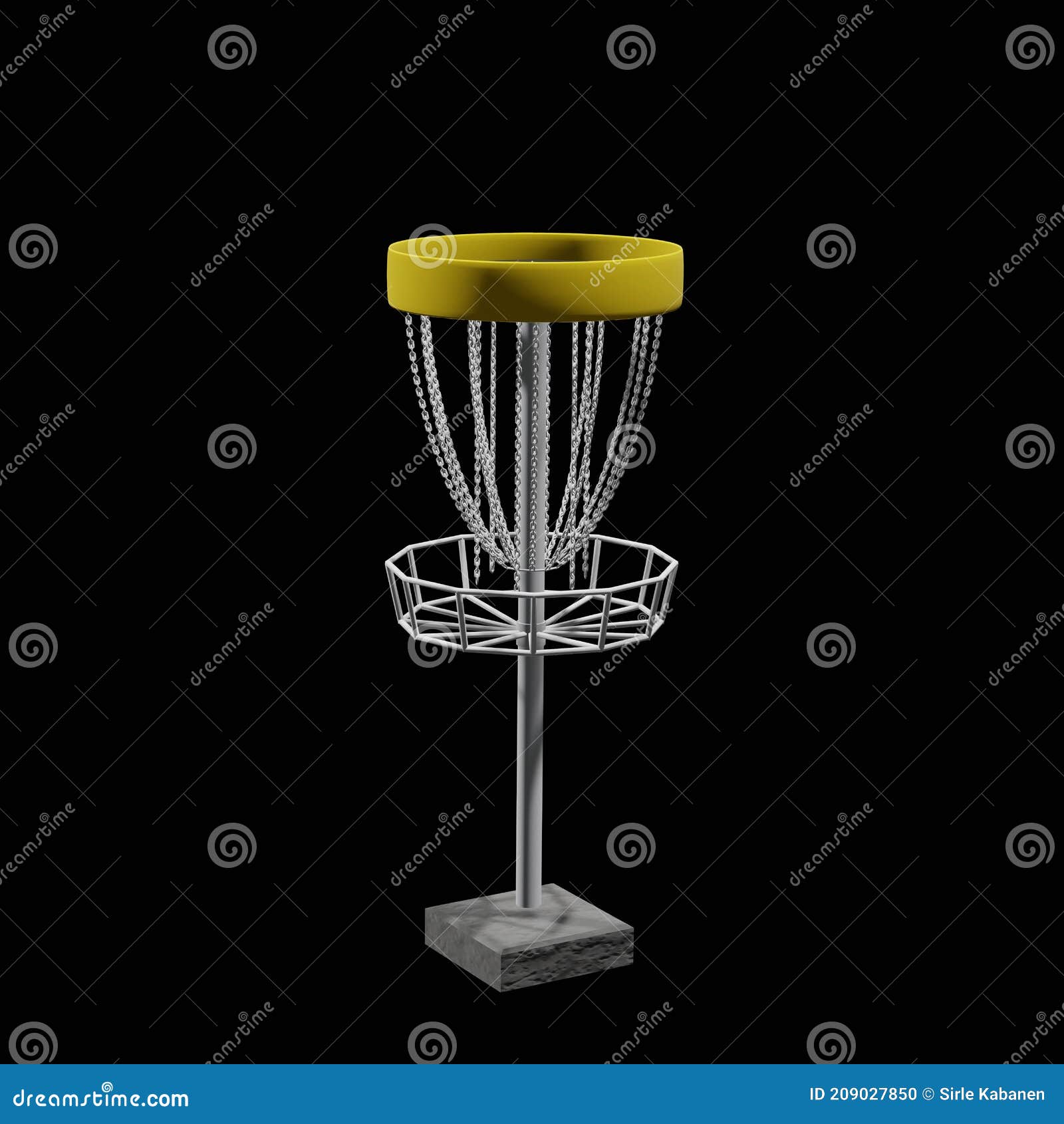 3d Render Disc Golf 3d Illustration with Black Background Stock ...