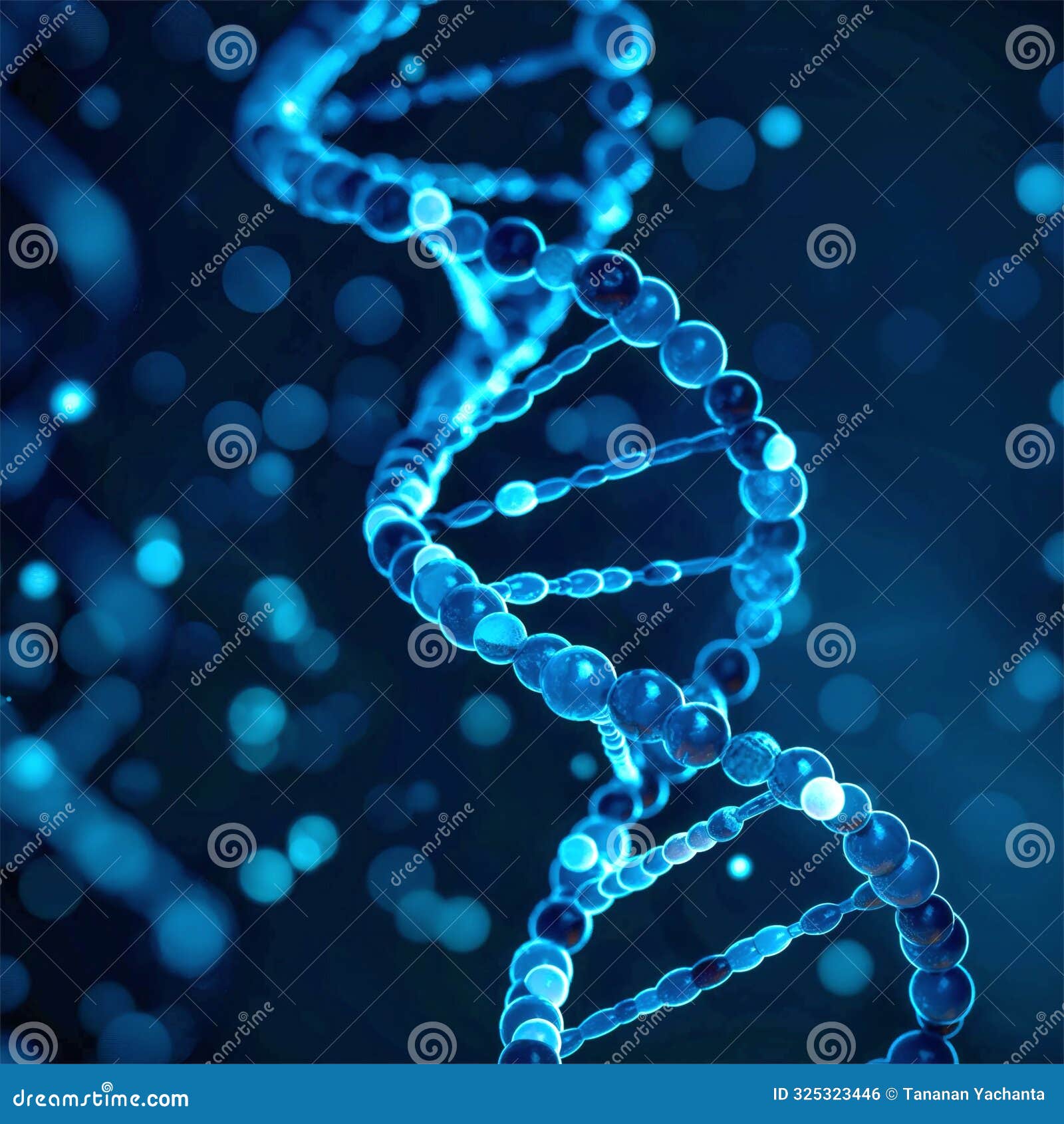 3d Render of DNA Molecule, Biology, Science Stock Illustration ...