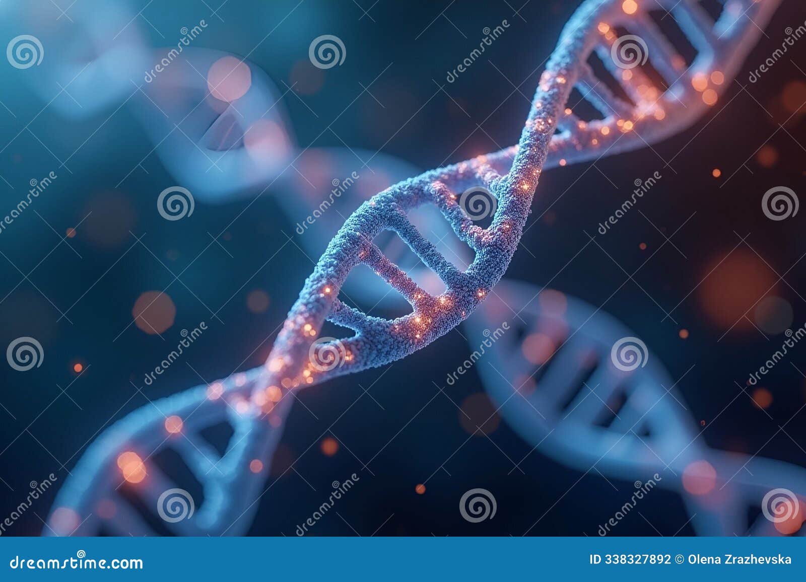 Close-up of DNA Stained in Blue and White. Stock Illustration ...