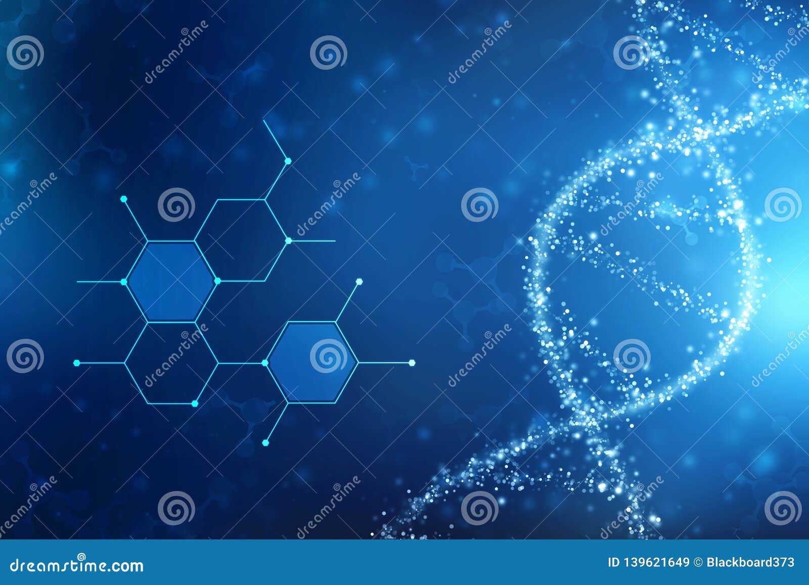 3d Render of Dna Structure in Medical Technology Background Stock ...