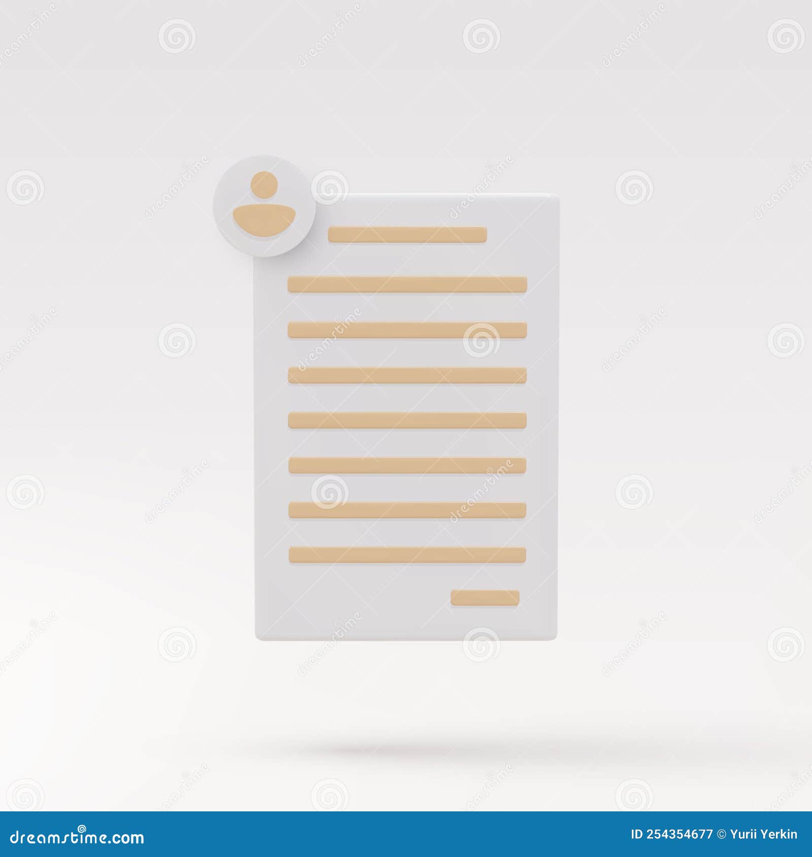 3d Render Documents Personal Data. Vector Illustration Stock Vector ...