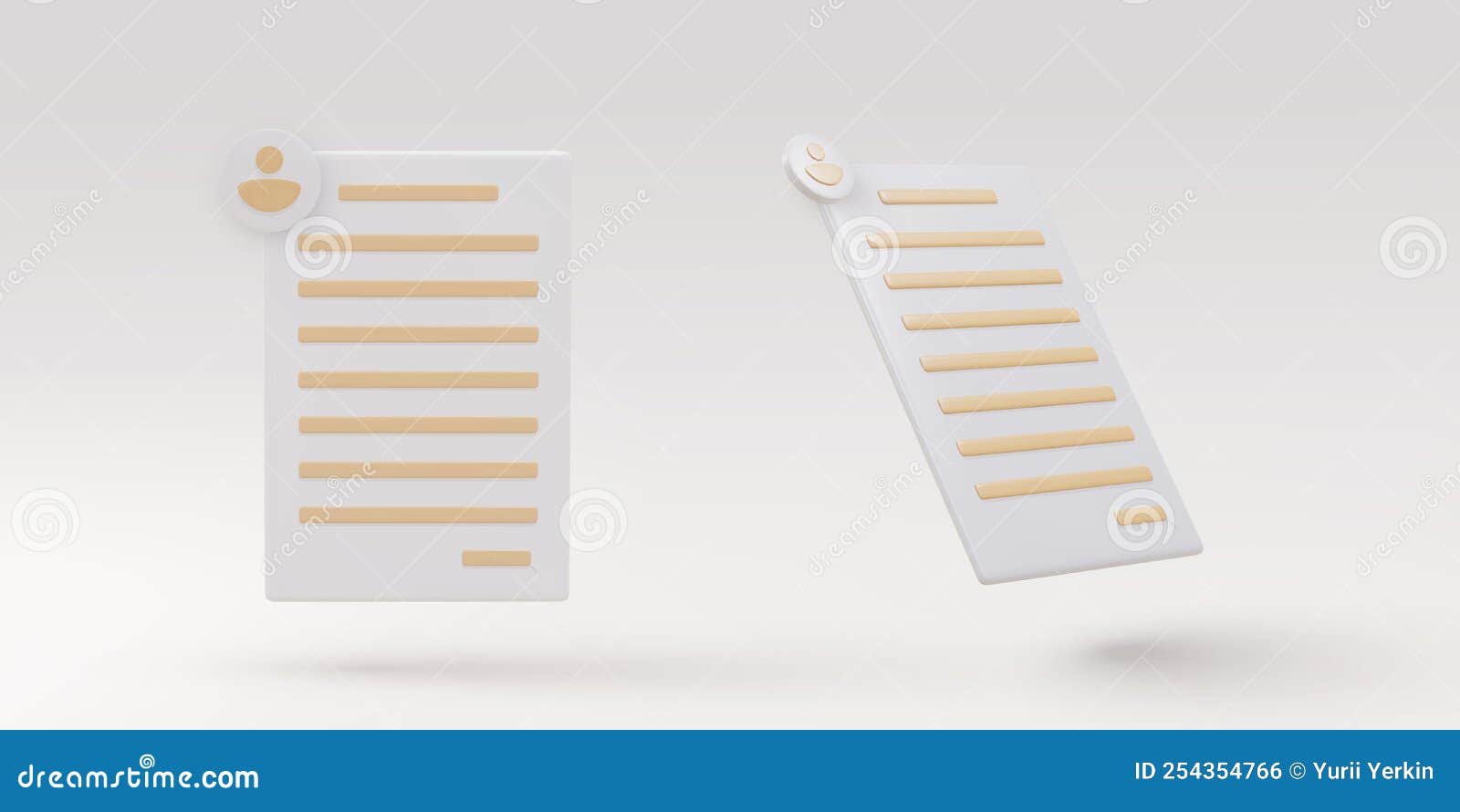 3d Render Documents Personal Data. Vector Illustration Stock Vector - Illustration of clipboard ...