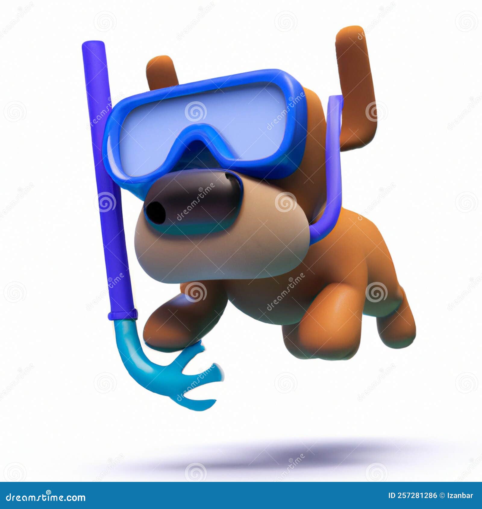 3d Render of a Dog Scuba Diving Stock Illustration - Illustration of ...