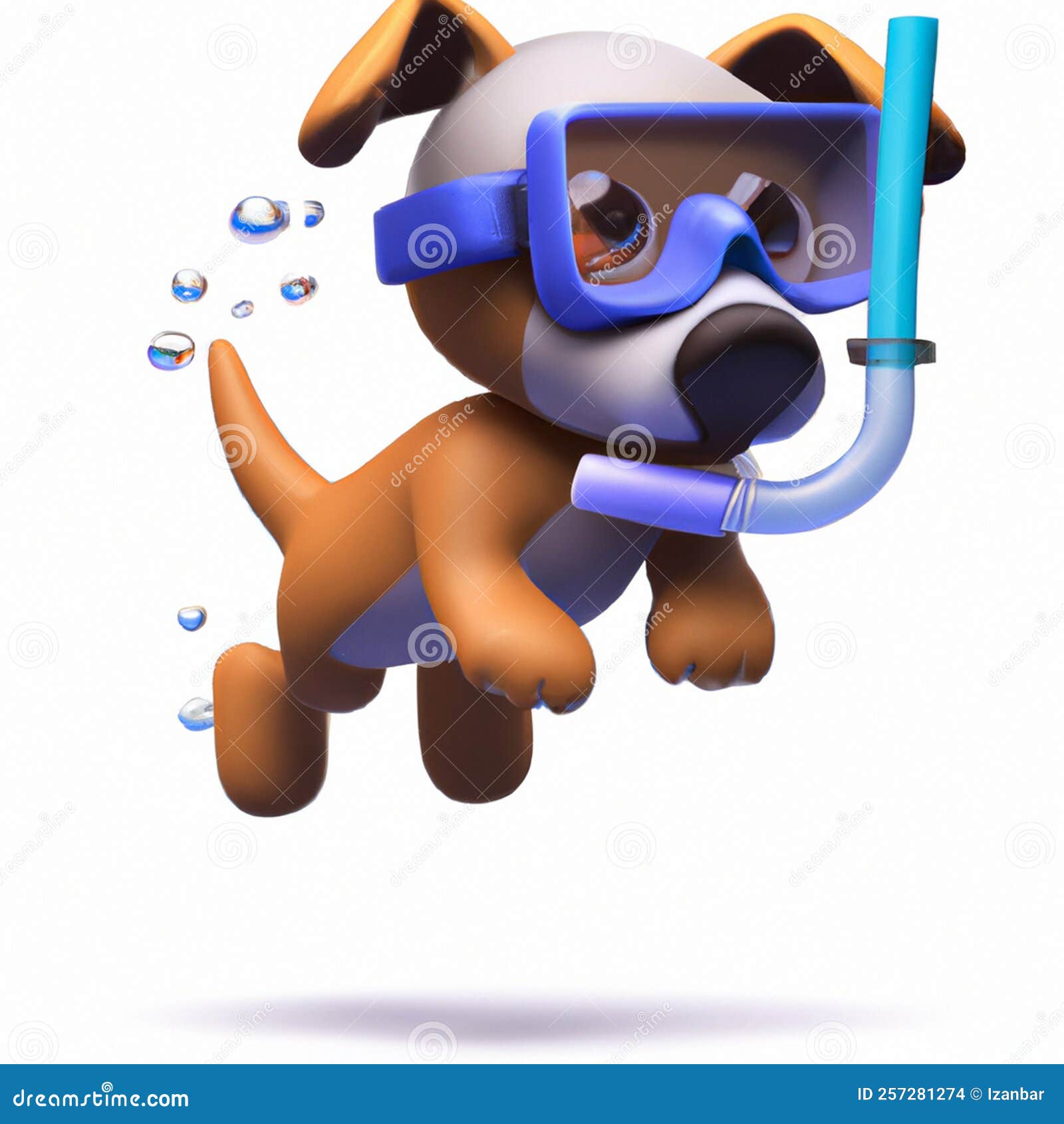 3d Render of a Dog Scuba Diving Stock Illustration - Illustration of ...