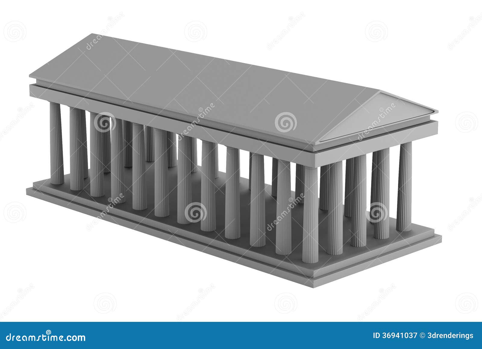 3d render of doric temple stock illustration. Illustration of graphics ...