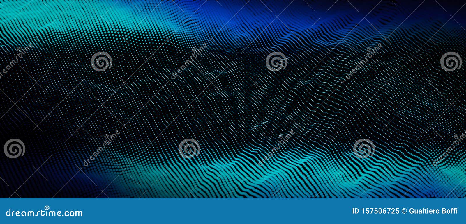 3d Render of Dotted Wave Abstract Background Stock Illustration ...