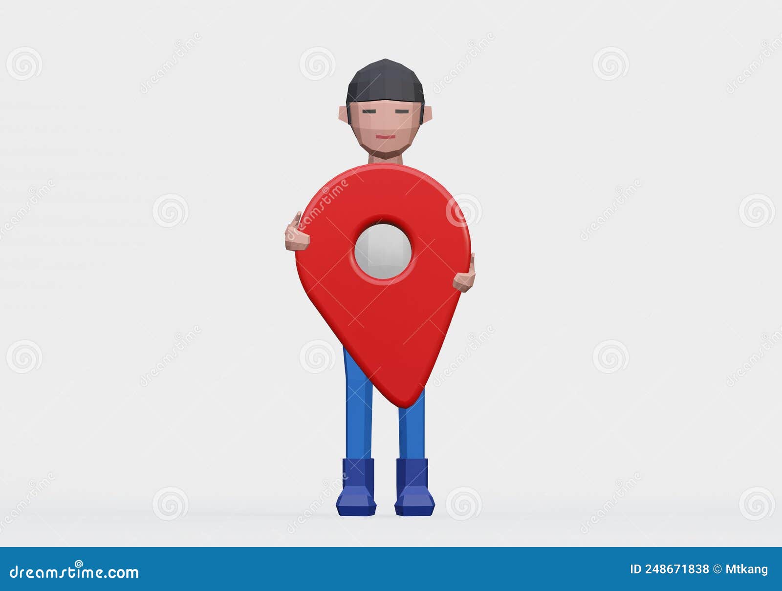 3d Render of Dummy Holding a Map Pin Stock Illustration - Illustration ...