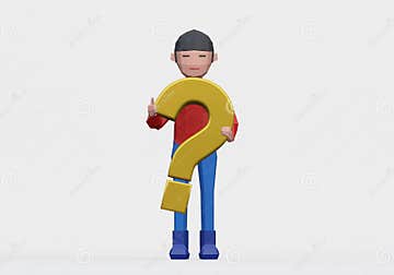 3d Render of Dummy Holding a Question Mark Stock Illustration ...
