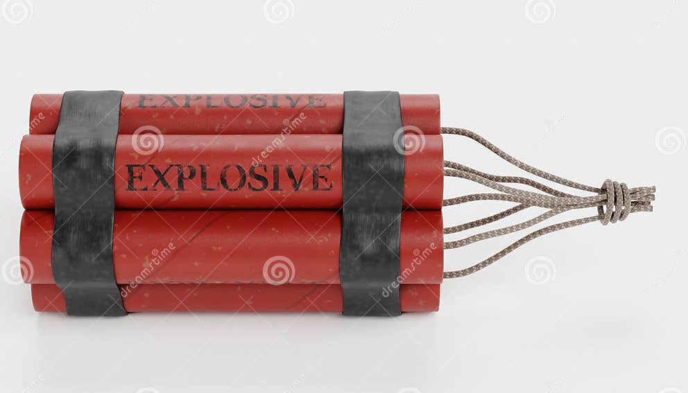 3D Render of Dynamite stock illustration. Illustration of detonate ...