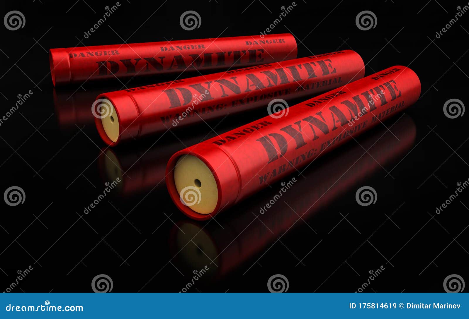 Dynamite sticks stock illustration. Illustration of render - 175814619