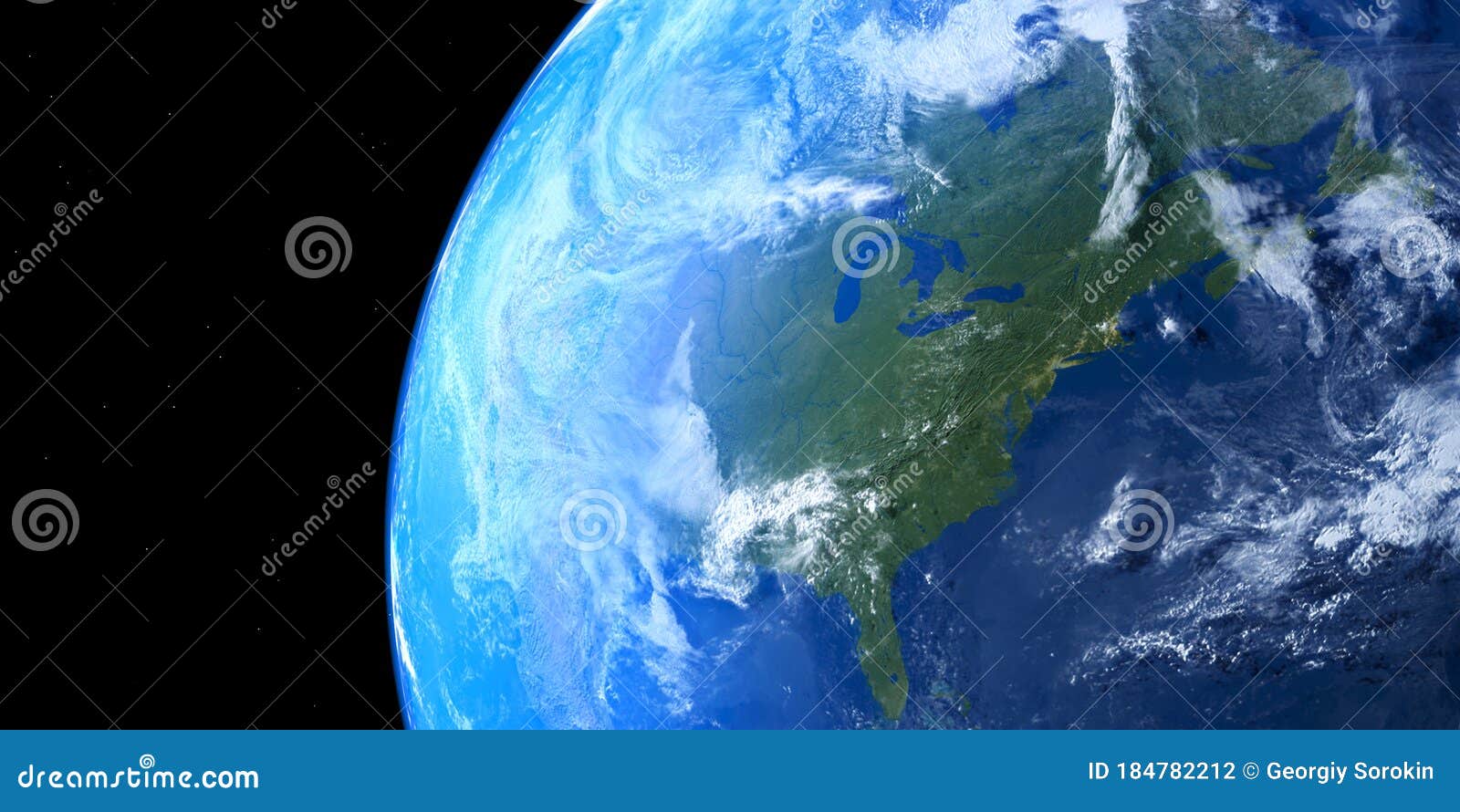 3d Render of Earth View from Orbit Stock Illustration - Illustration of ...
