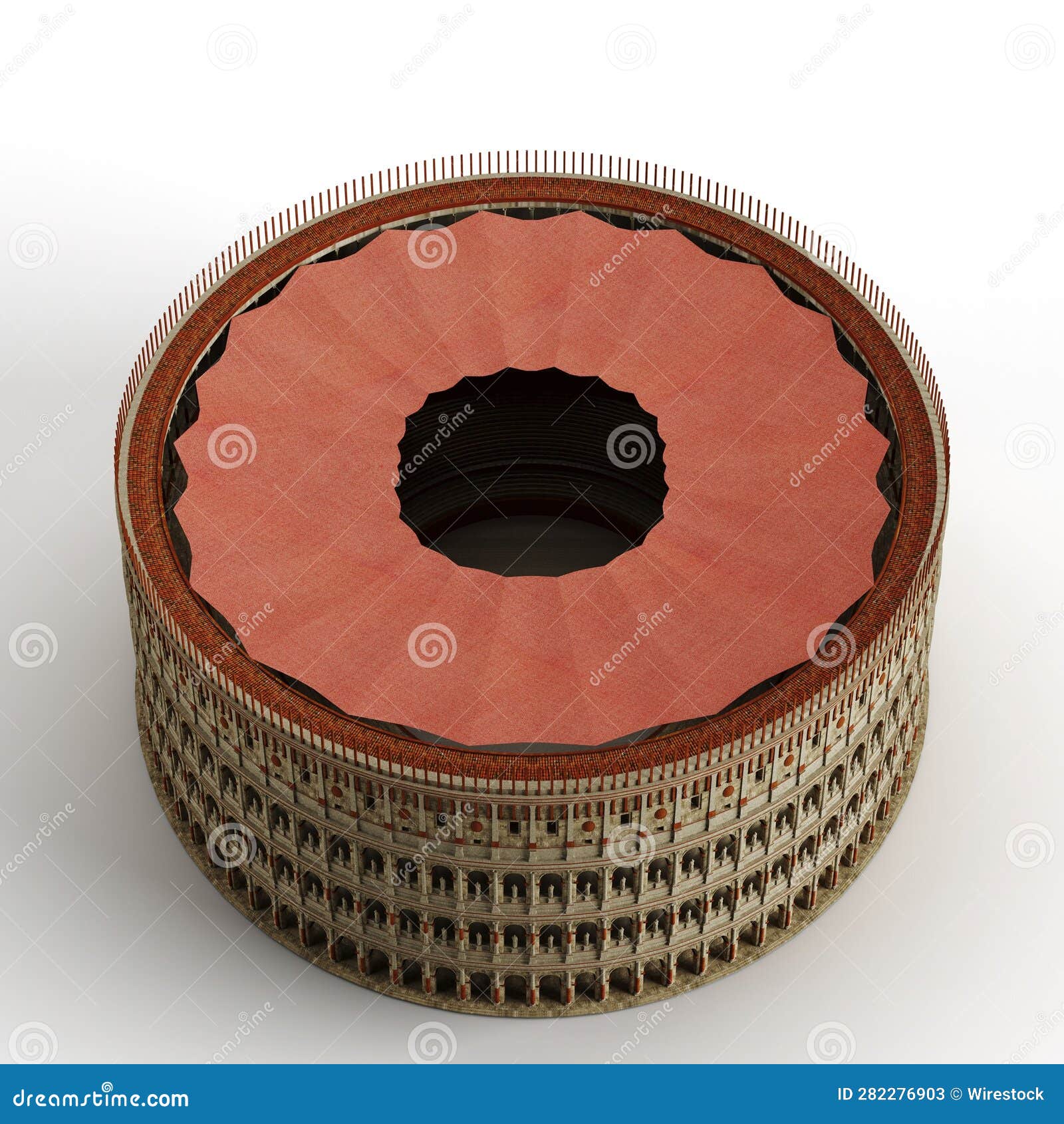 3D Render of an Elliptical Amphitheater Isolated on the White ...