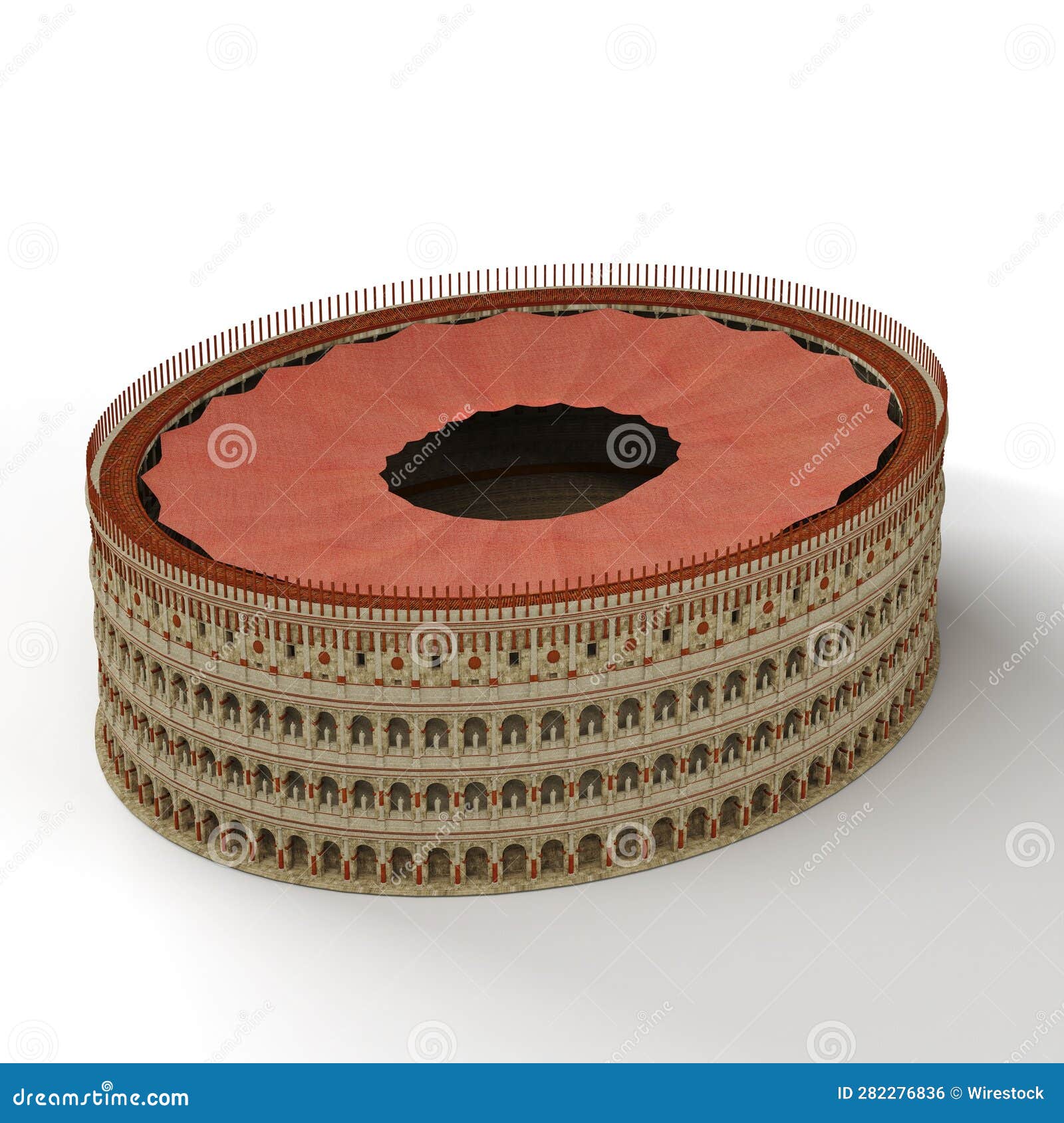 3D Render of an Elliptical Amphitheater Isolated on the White ...