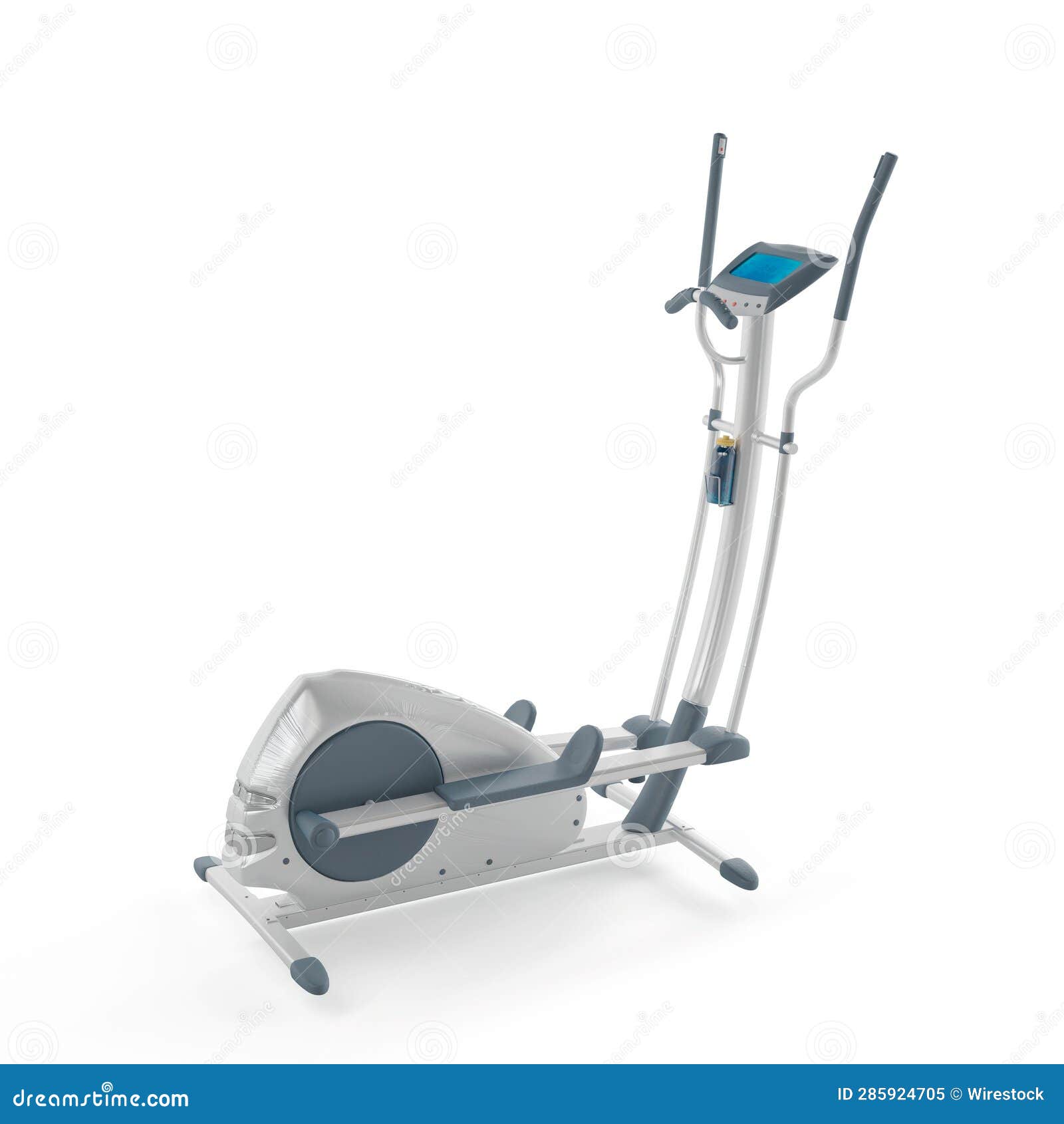 3D Render of an Elliptical Stationary Bicycle Isolated on a White ...