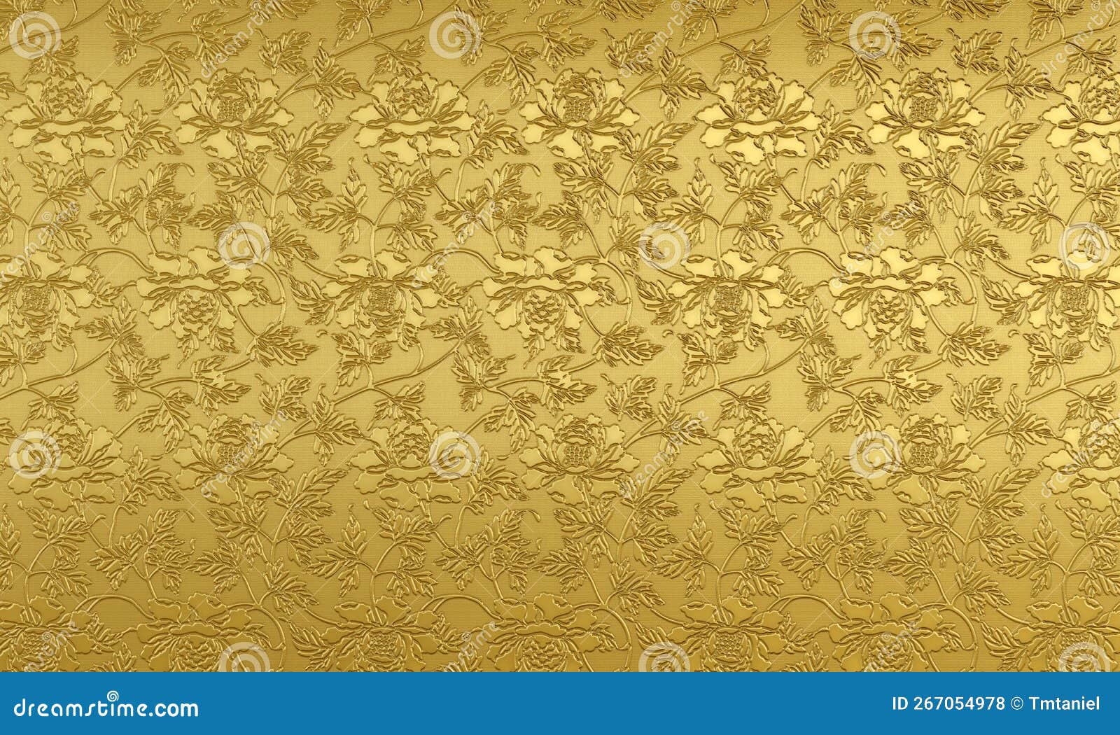 3D Render : Embossed Abstract Pattern Engraved on Gold Surface Stock ...