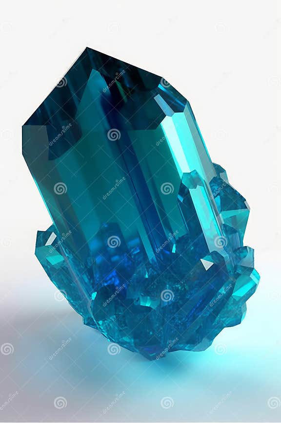 3d Render, Emerald Blue Crystal Isolated on Transparent Background ...