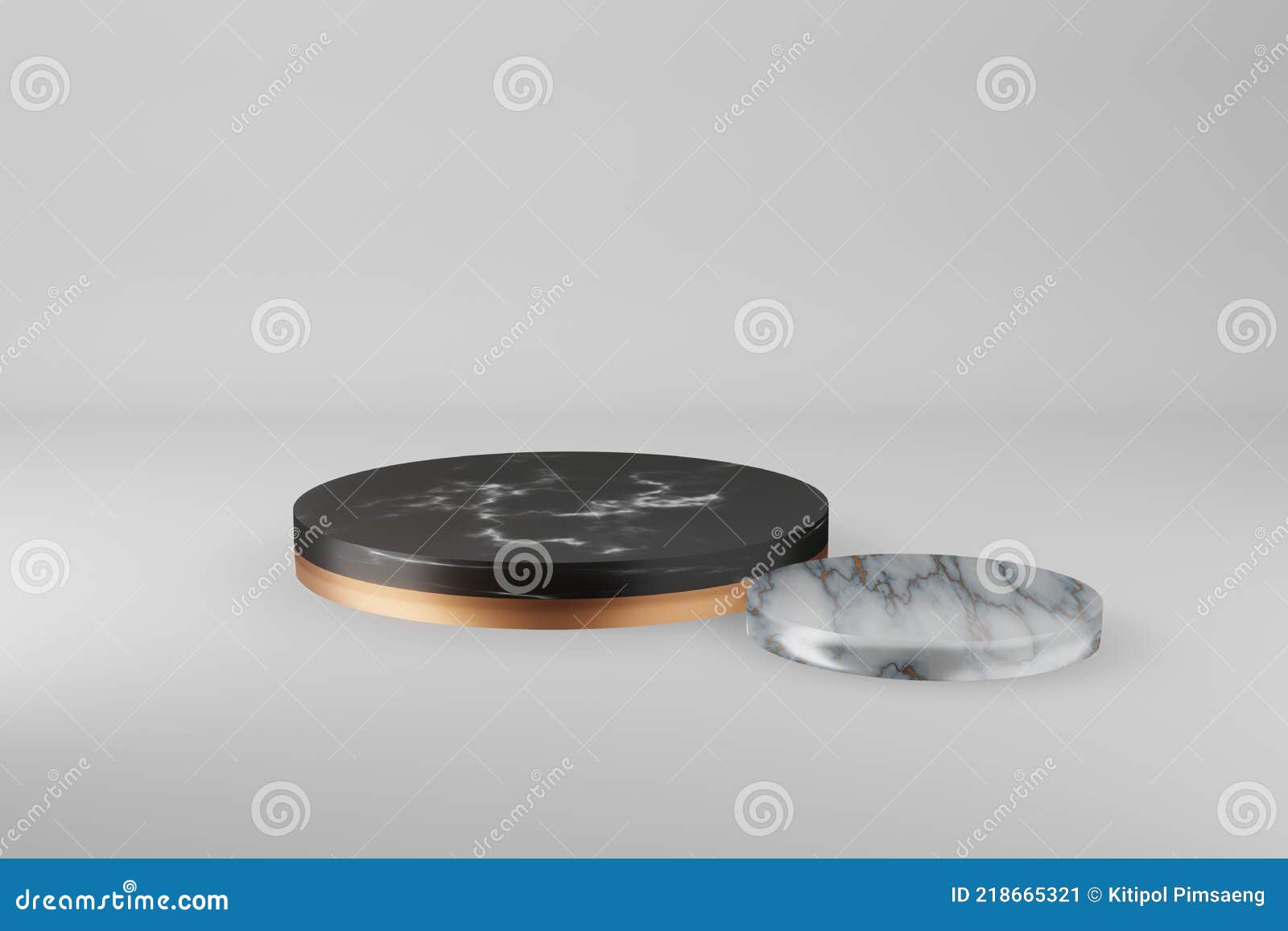 3d Render of Empty Black and White Marble Stand Design for Product ...