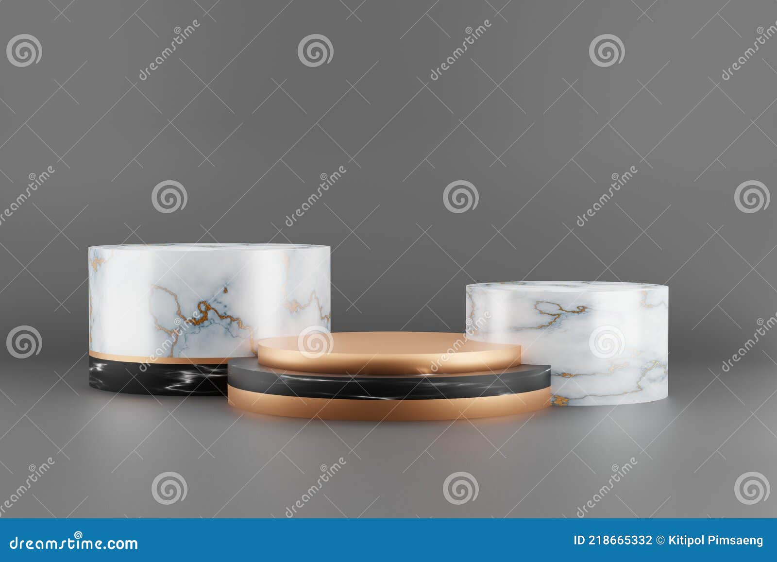 3d Render of Empty Black and White Marble Stand Design for Product ...