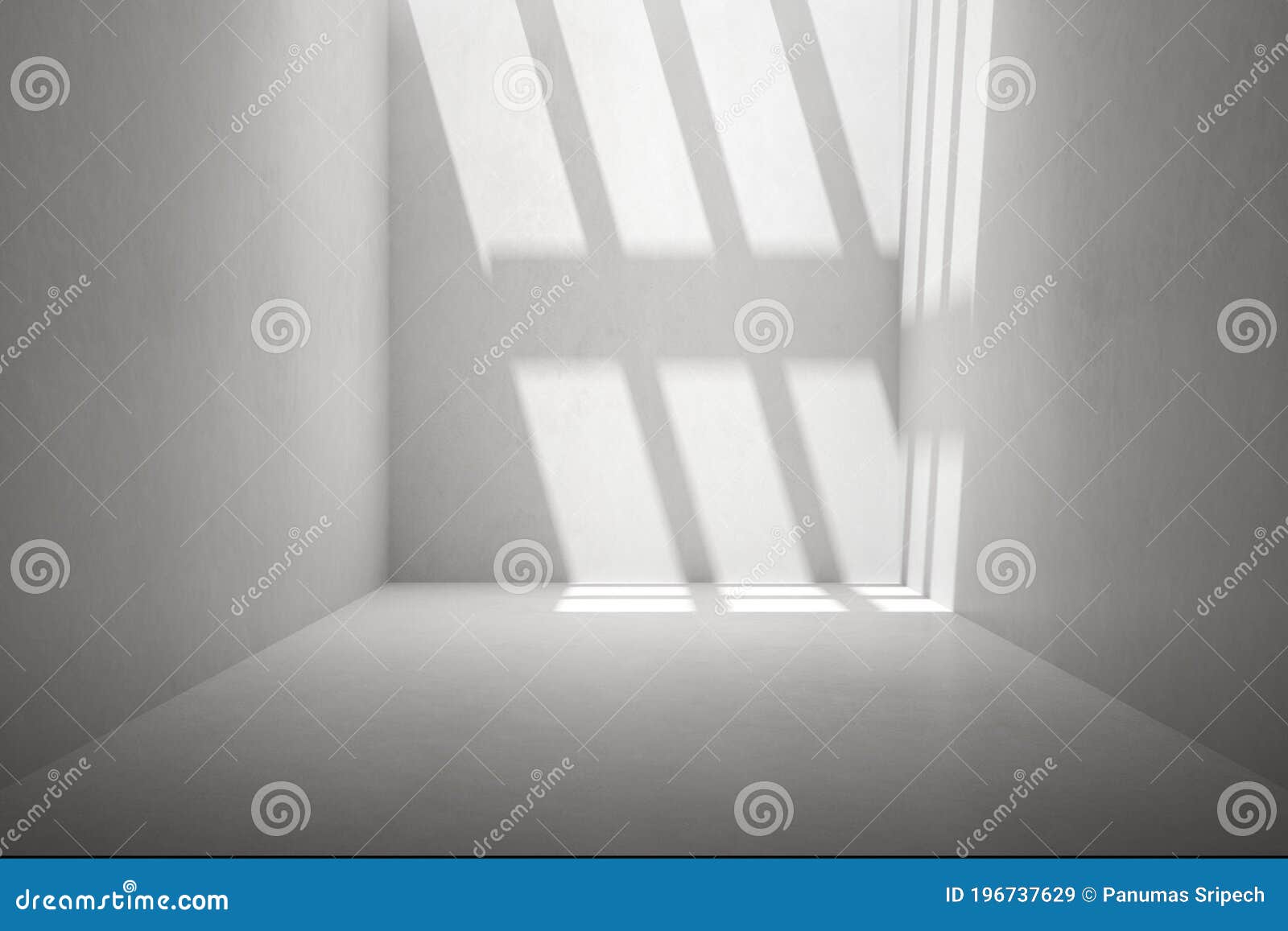 3d Render of Empty Concrete Room with Shadow on the Wall Stock ...