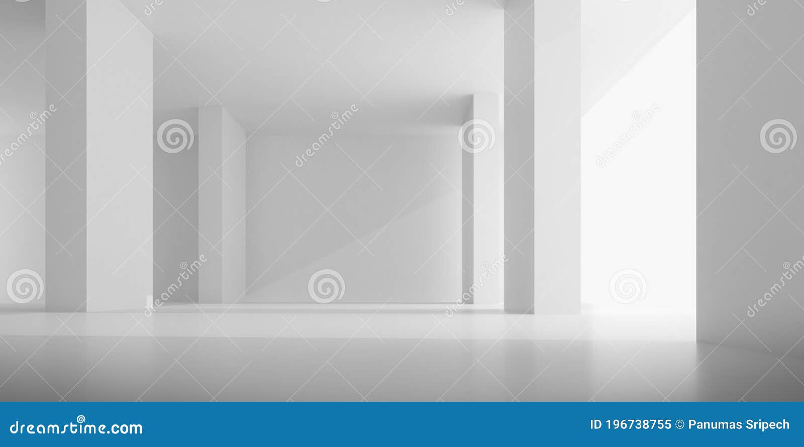 3d Render of Empty Concrete Room with Shadow on the Wall Stock ...