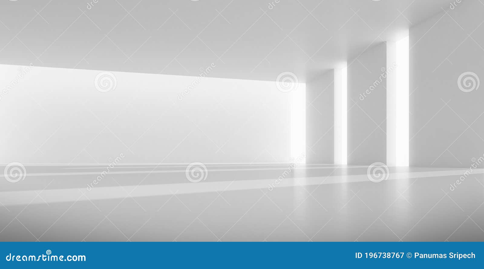 3d Render of Empty Concrete Room with Shadow on the Wall Stock ...