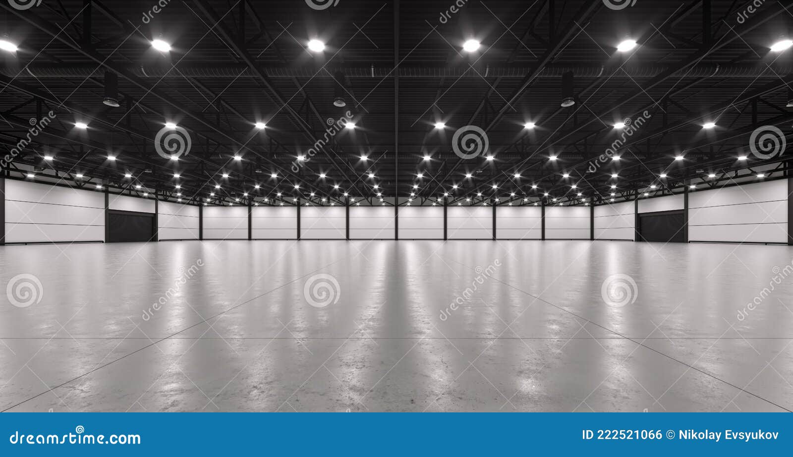 3D Render of Empty Exhibition Space. Backdrop for Exhibitions and ...