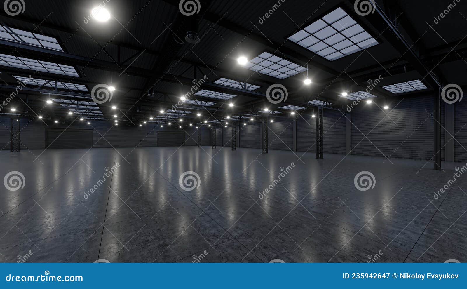 3D Render of Empty Exhibition Space. Backdrop for Exhibitions and ...