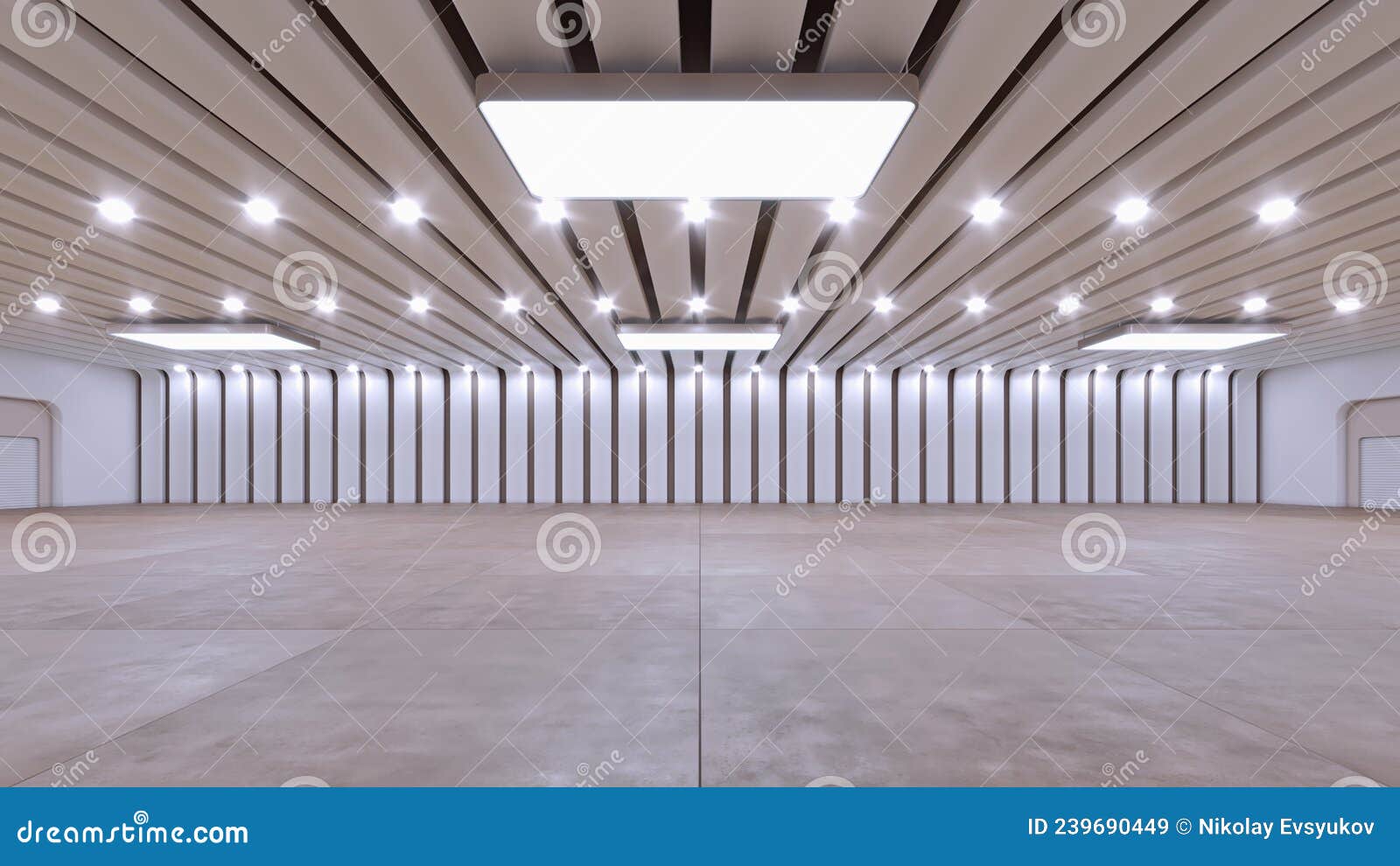 3D Render of Empty Exhibition Space. Backdrop for Exhibitions and ...
