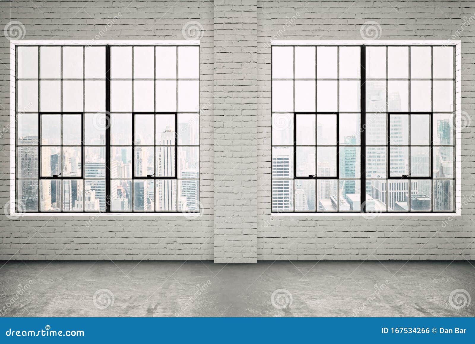 3d Render of Empty Industrial Vintage Interior Stock Illustration ...
