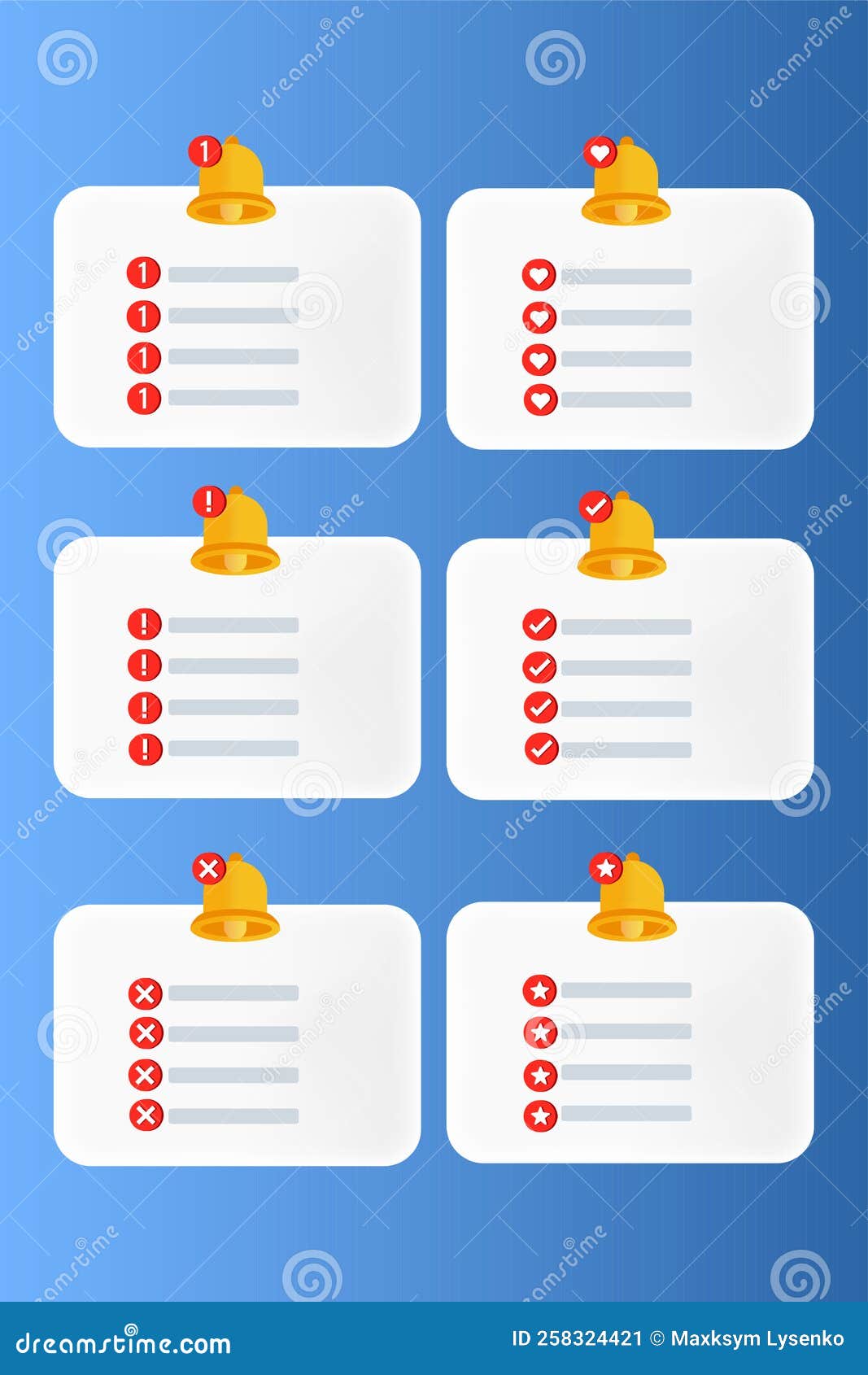 3d Render Empty Reminder Popup, Push Notification Icon with Cute Yellow ...