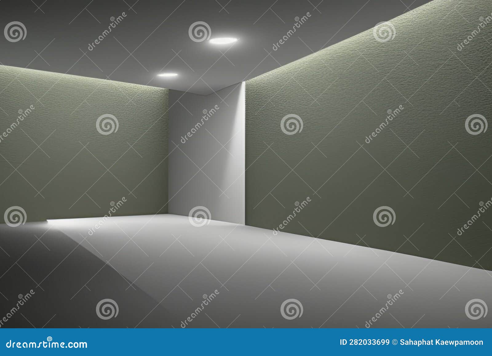 3d Render of Empty Room with Light Coming from the Wall. Stock ...
