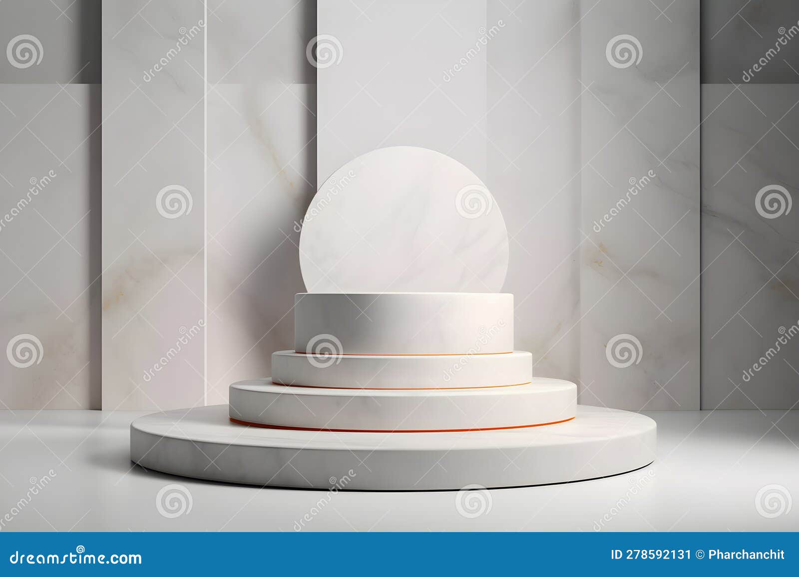3d Render Empty Space White Marble Texture Podium. Podium for Product ...