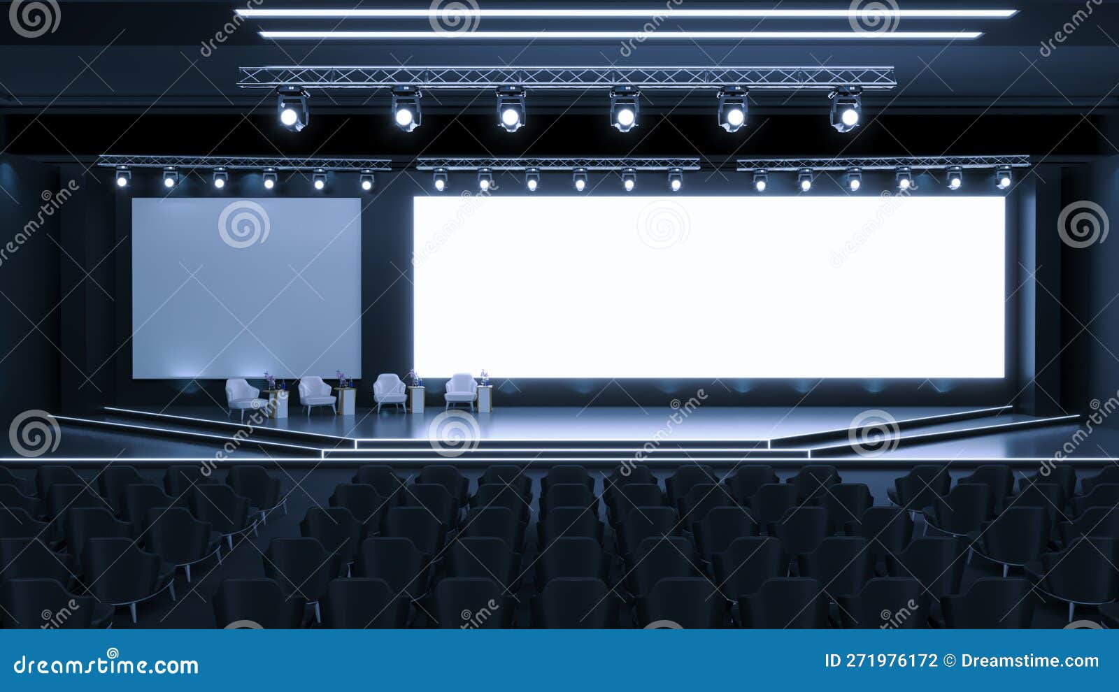 Empty Stage Design for Mockup and Corporate Identity, Scene Event Led ...