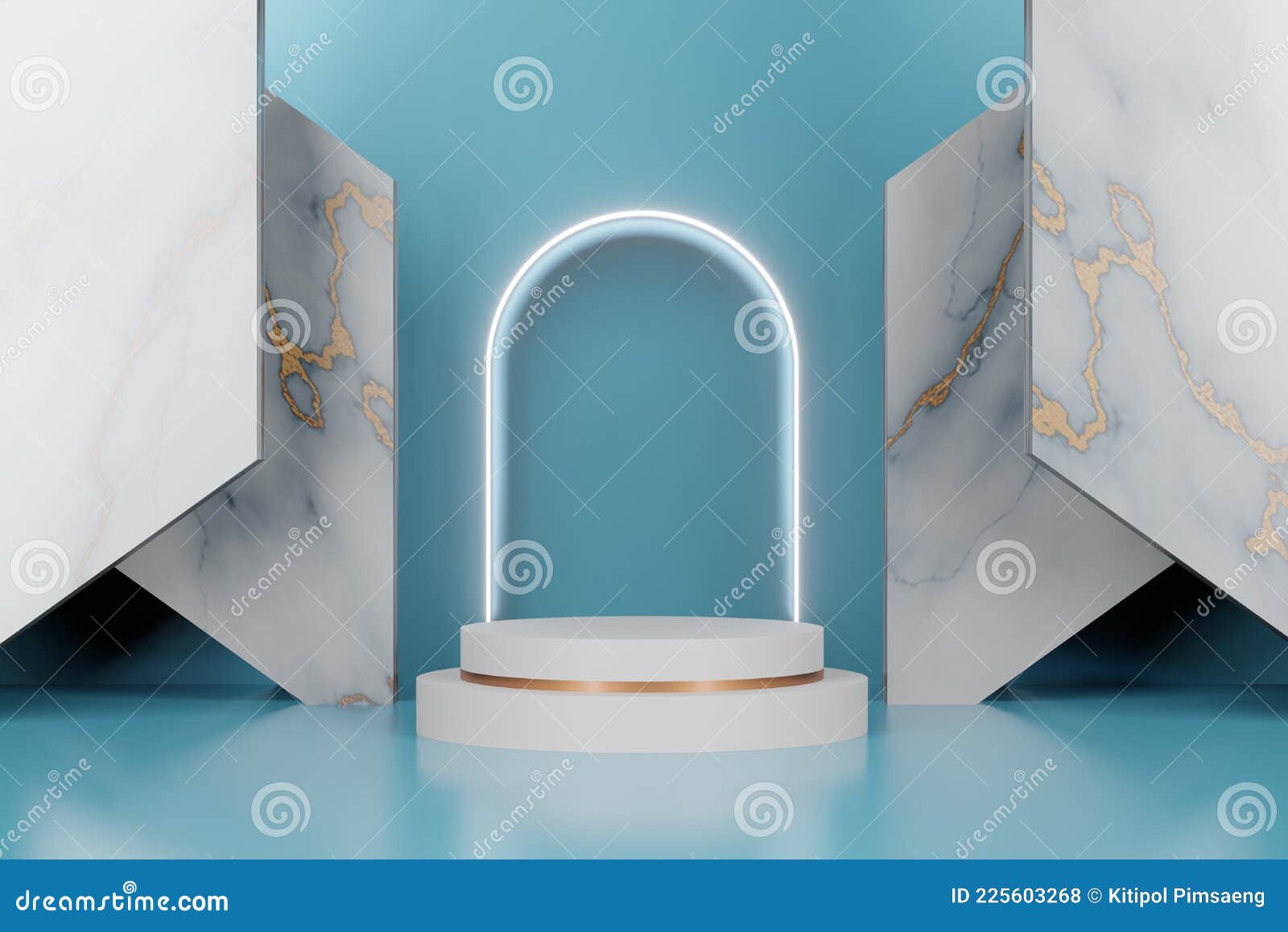 3d Render of Empty Stand Step Design for Product Display, Abstract ...