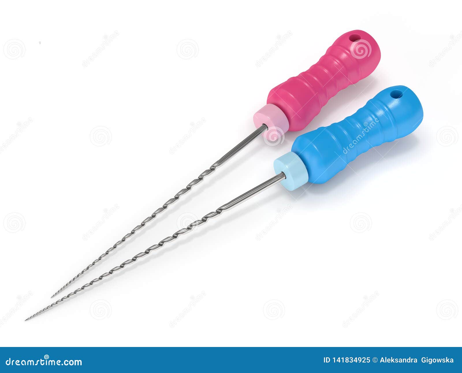 3d Render of Endodontic Files Over White Stock Illustration ...