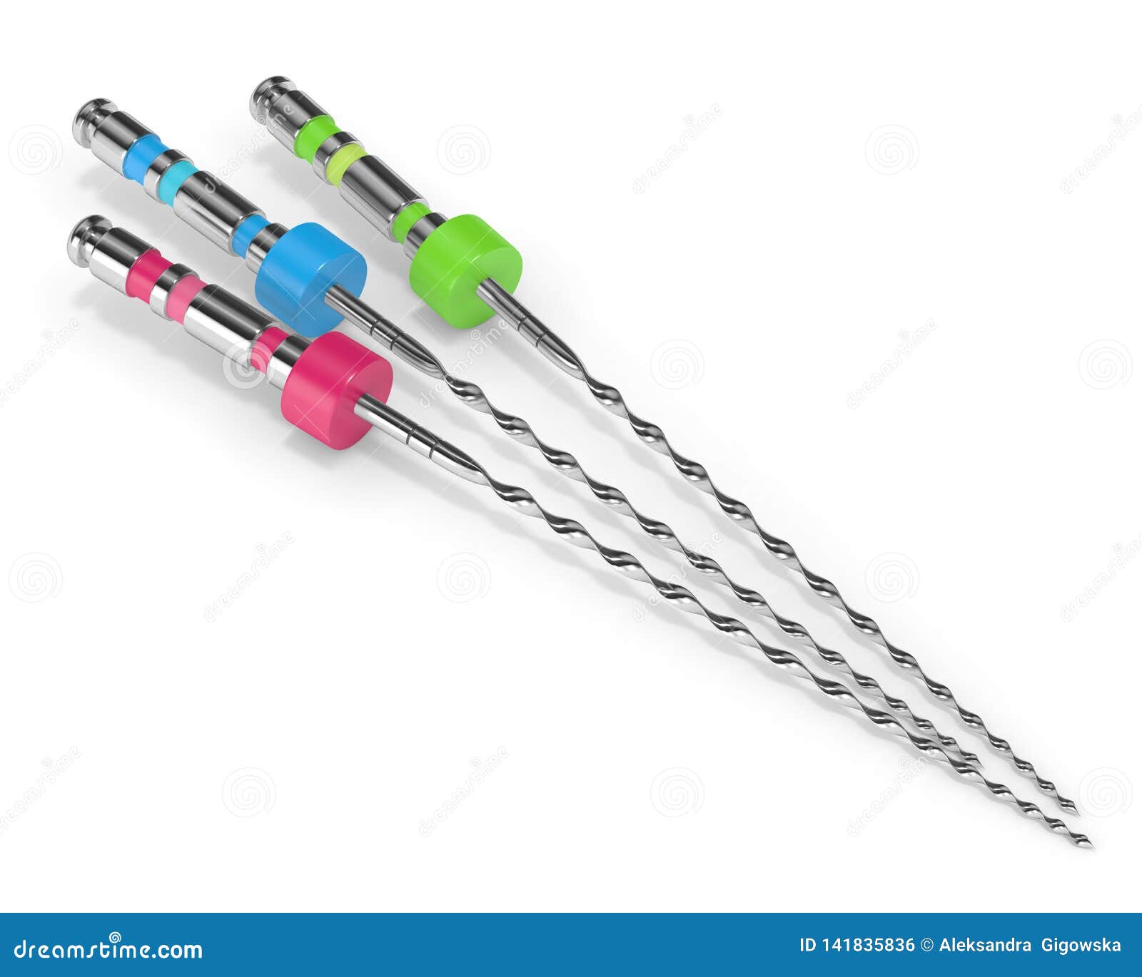 3d Render of Endodontic Files Over White Stock Illustration ...