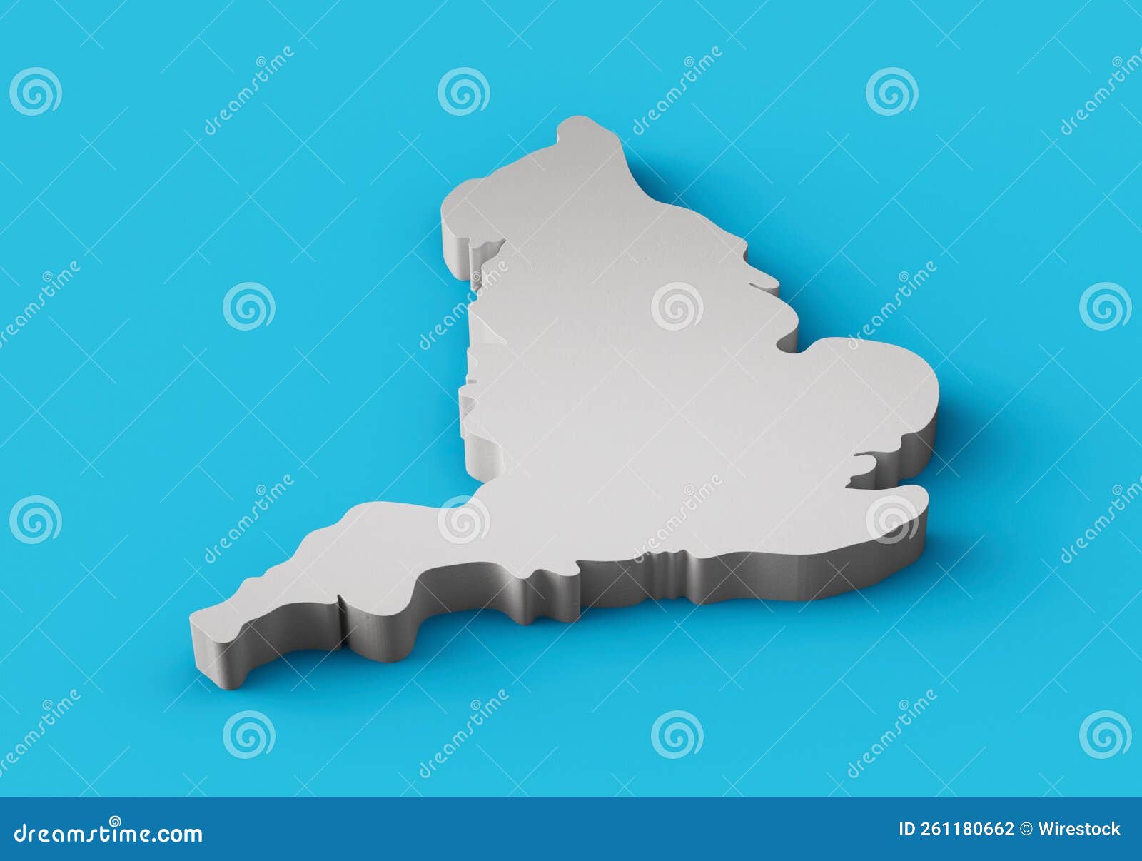 3D Render of an England Topography Shape Isolated on a Blue Background ...