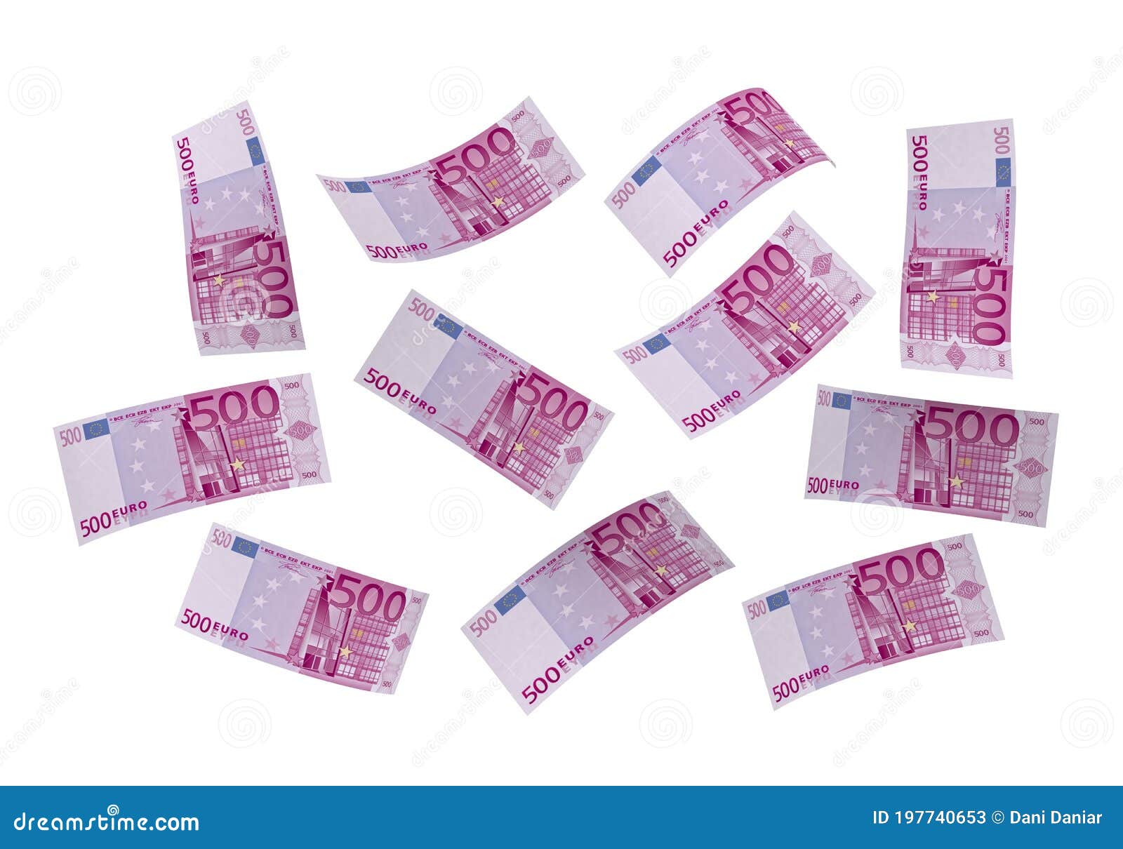 3d Render 500 Euro Paper Money Stock Illustration - Illustration of ...