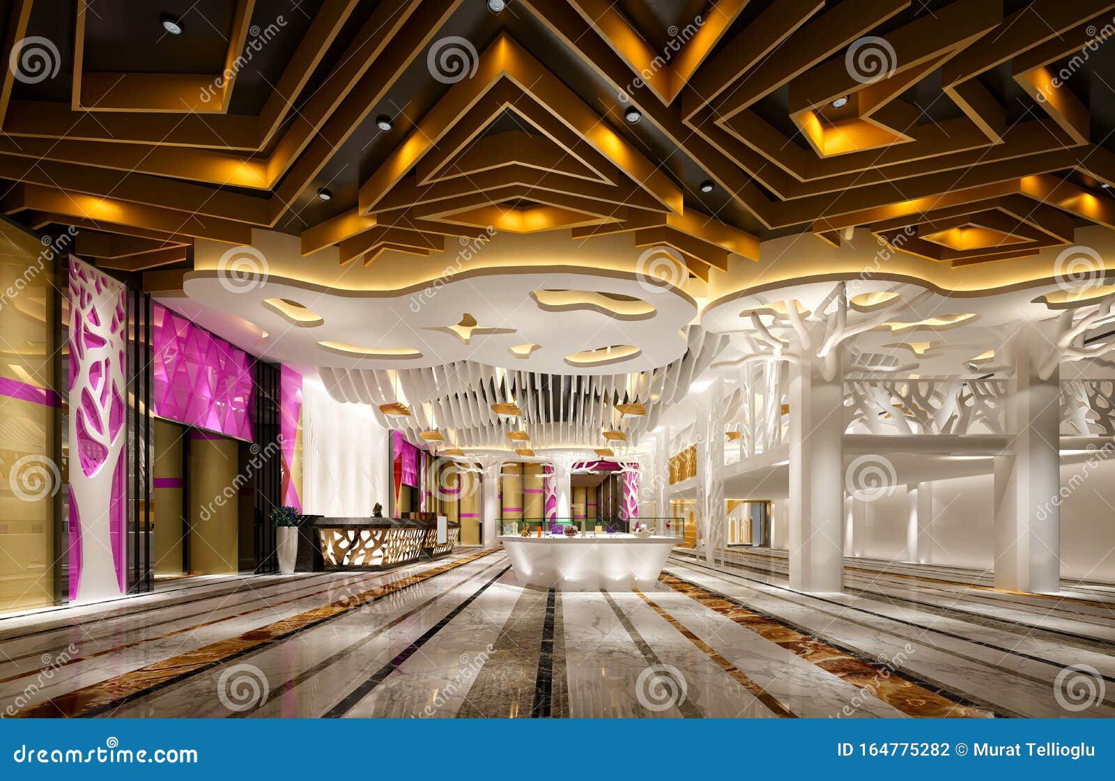 3d Render of Exhibition Hall Stock Illustration - Illustration of home ...