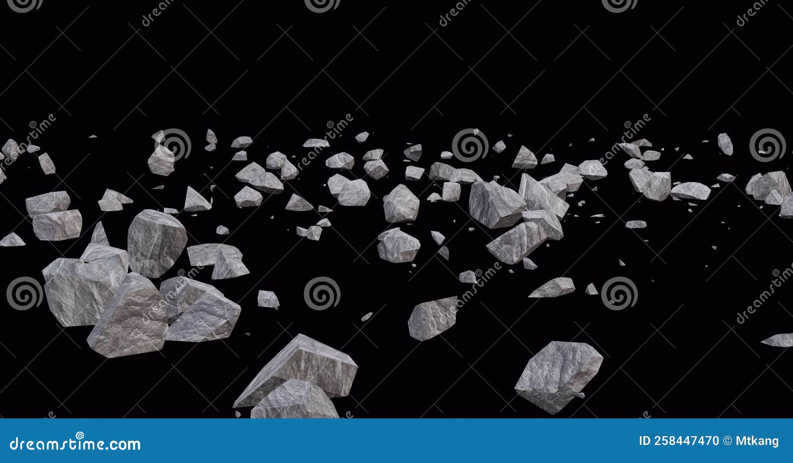 3d Render of Exploded Rock or Concrete Pieces Stock Footage - Video of ...