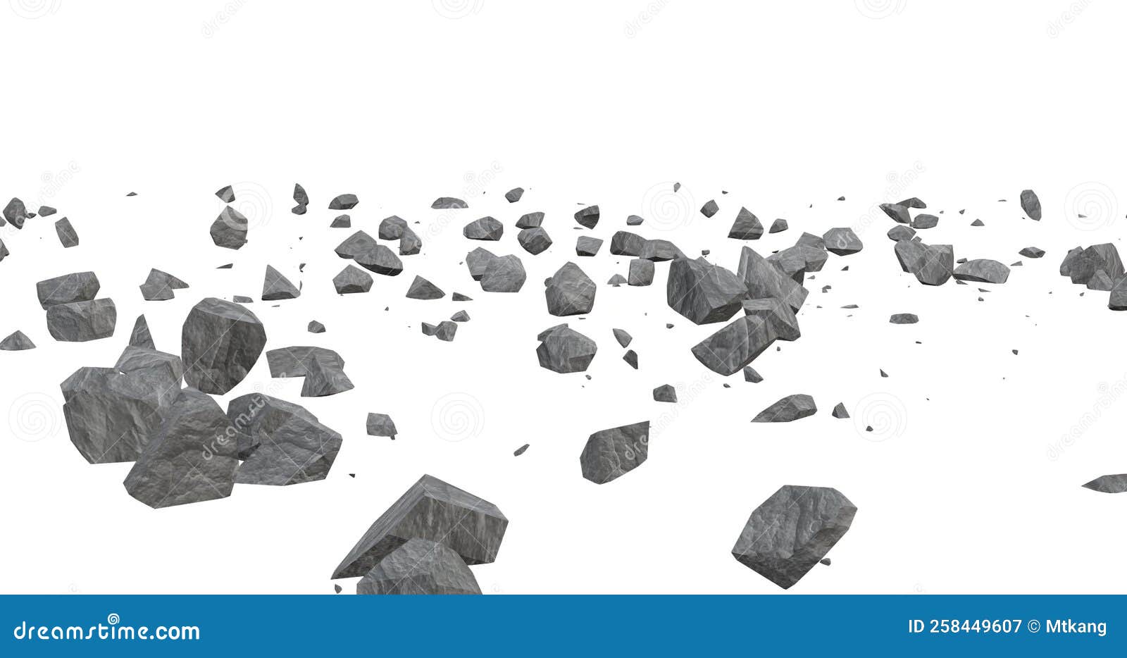 3d Render of Exploded Rock or Concrete Pieces Stock Video - Video of ...