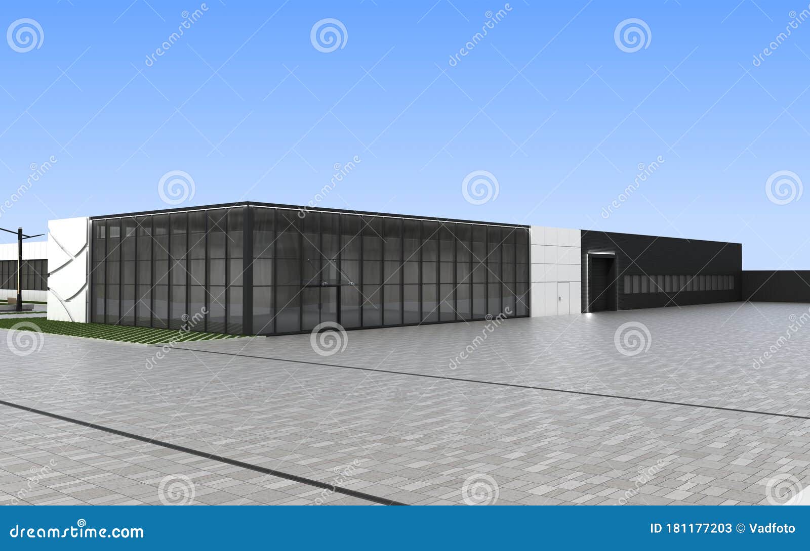 3d Render Exterior Mall, Exterior Visualization, 3D Illustration Stock ...