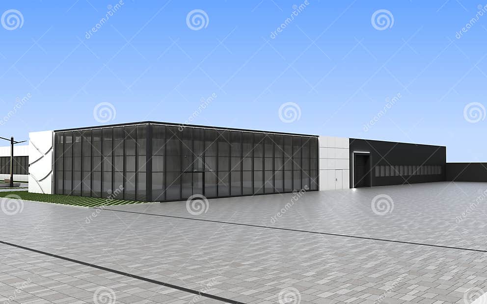 3d Render Exterior Mall, Exterior Visualization, 3D Illustration Stock ...