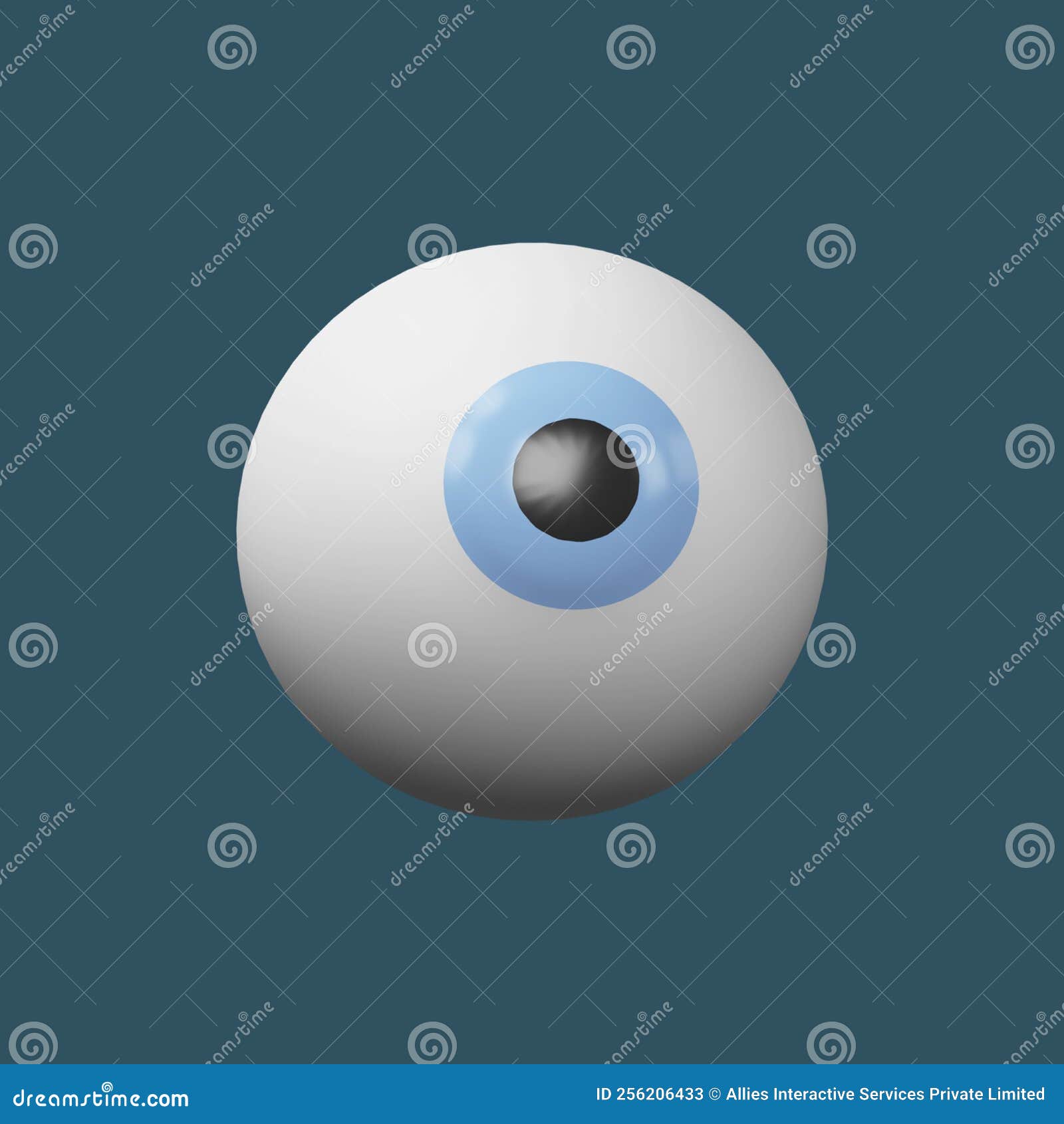 3D Render of Eyeball Element on Blue Stock Illustration - Illustration ...
